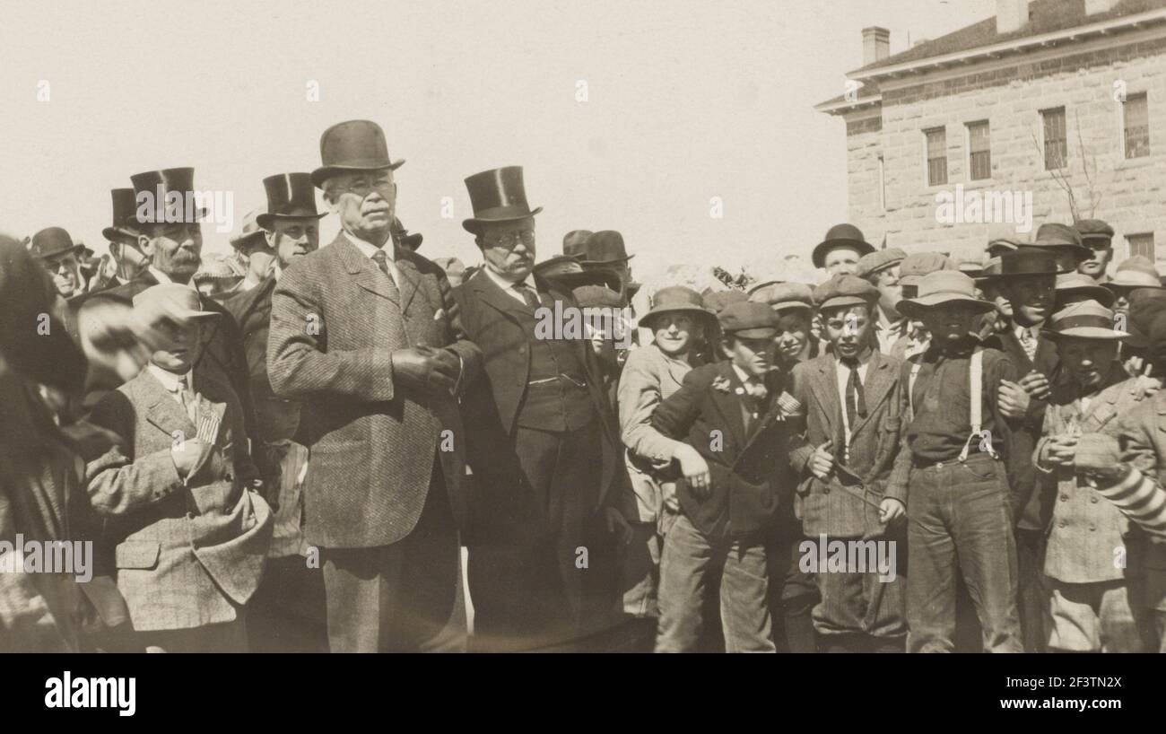 Roosevelt at Reno - Photograph shows Theodore Roosevelt standing in a ...