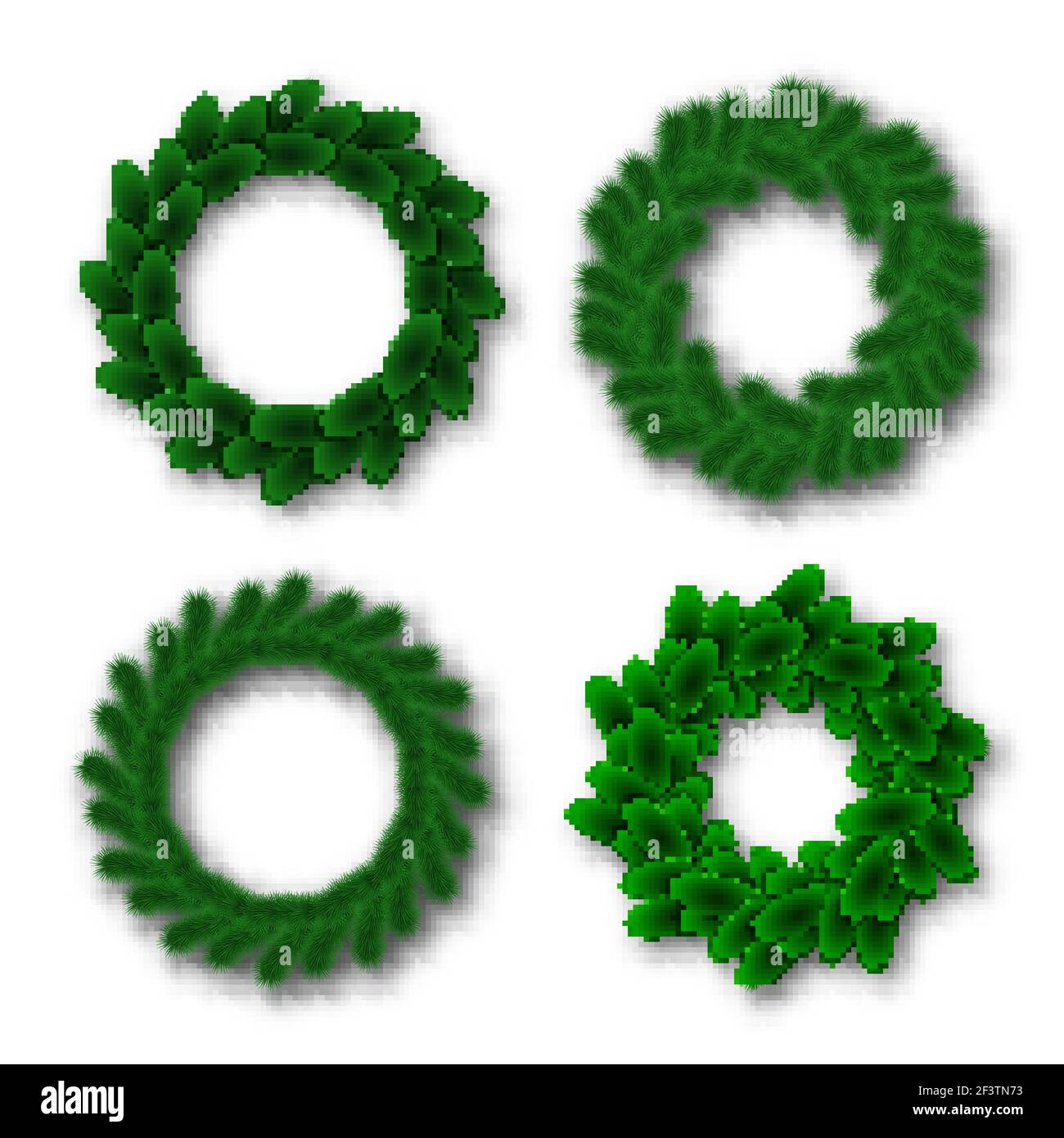 Christmas traditional wreaths set Stock Vector Image & Art - Alamy