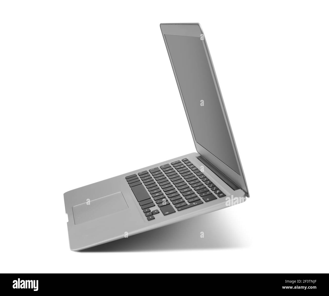 Modern laptop on white background Stock Photo - Alamy