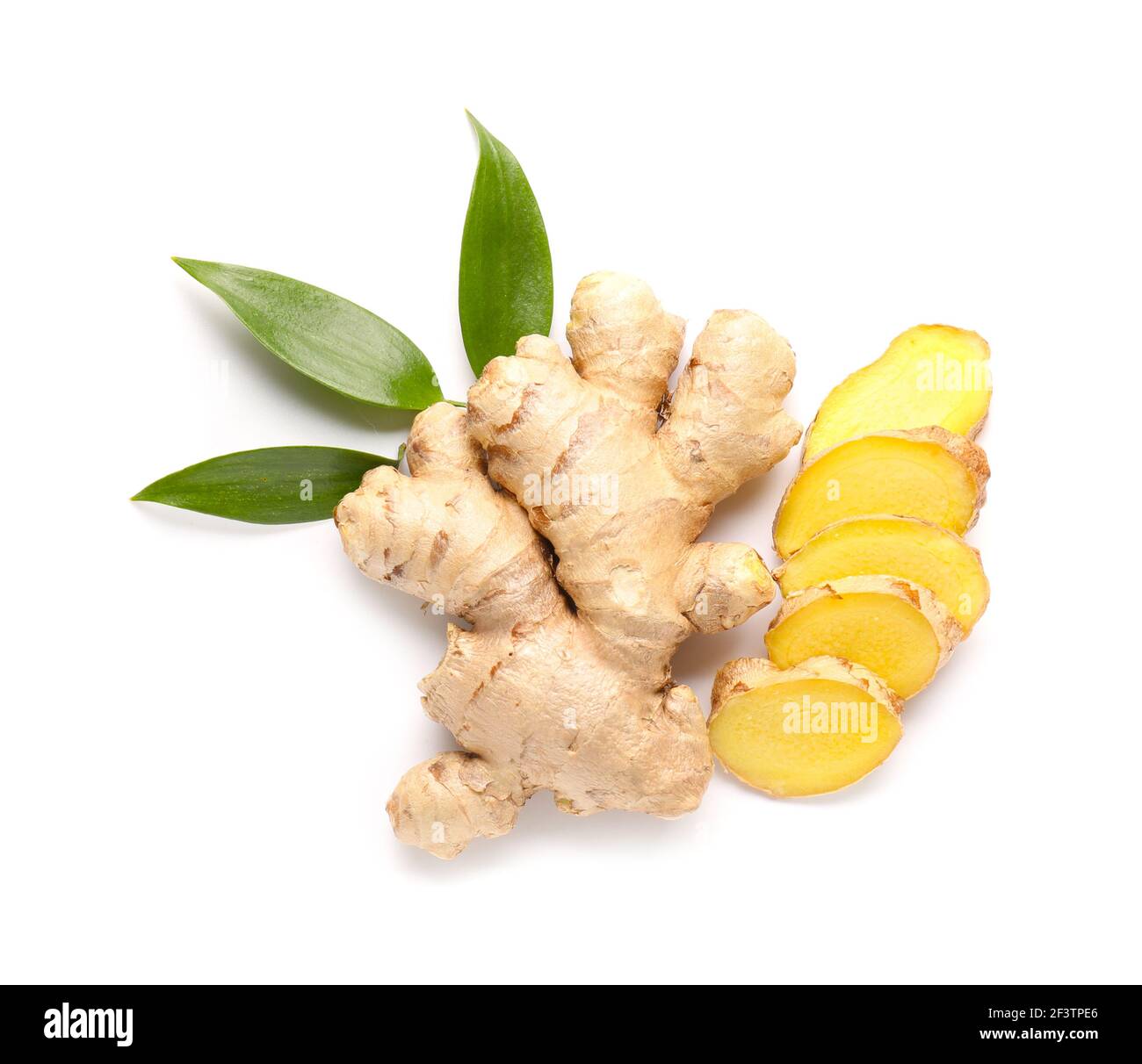 Fresh ginger on white background Stock Photo - Alamy