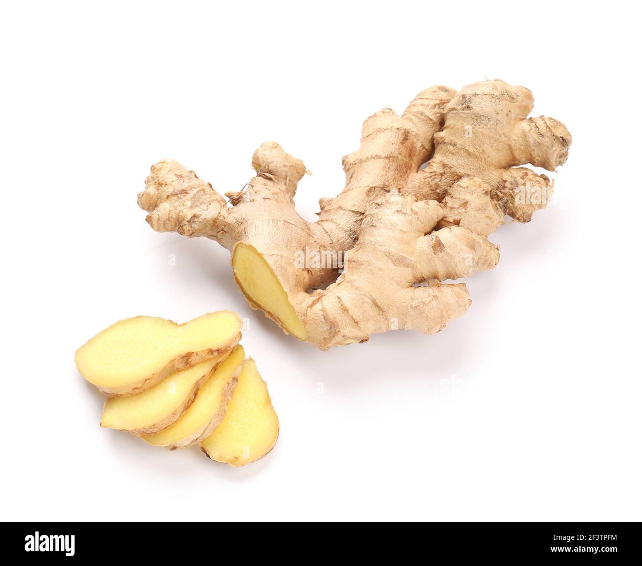 Fresh ginger on white background Stock Photo - Alamy