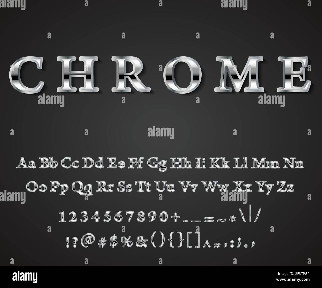 Vector shiny chrome letters Stock Vector Image & Art - Alamy
