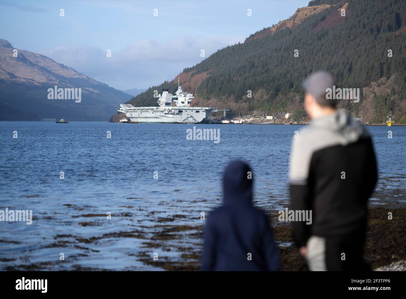 Finnart, Loch Long, Scotland, UK. 17 March 2021. Members of the public ...