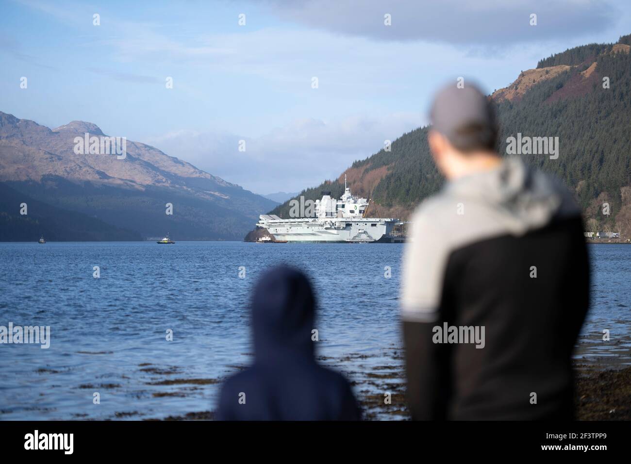 Finnart, Loch Long, Scotland, UK. 17 March 2021. Members of the public ...