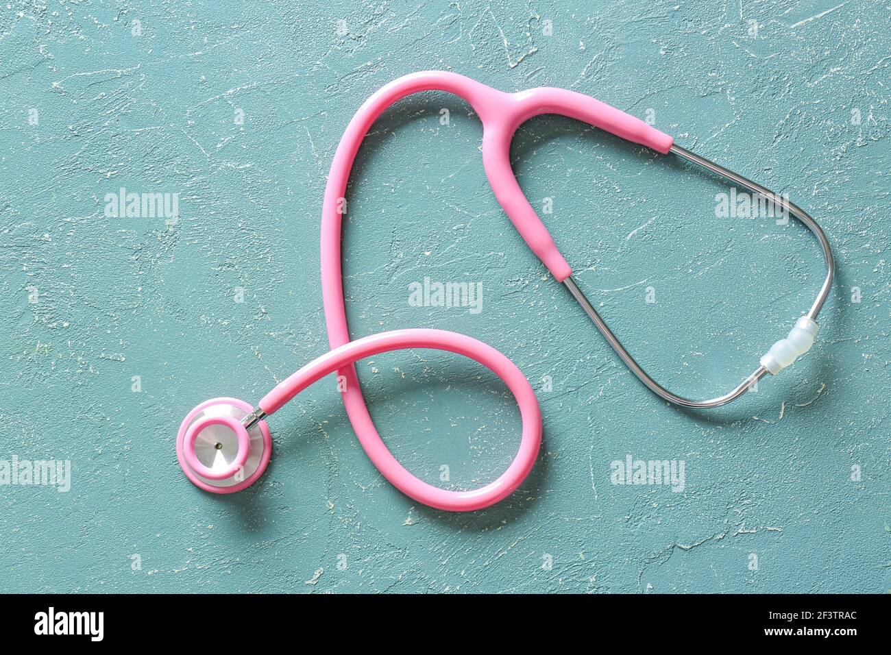 Modern stethoscope on color background Stock Photo - Alamy