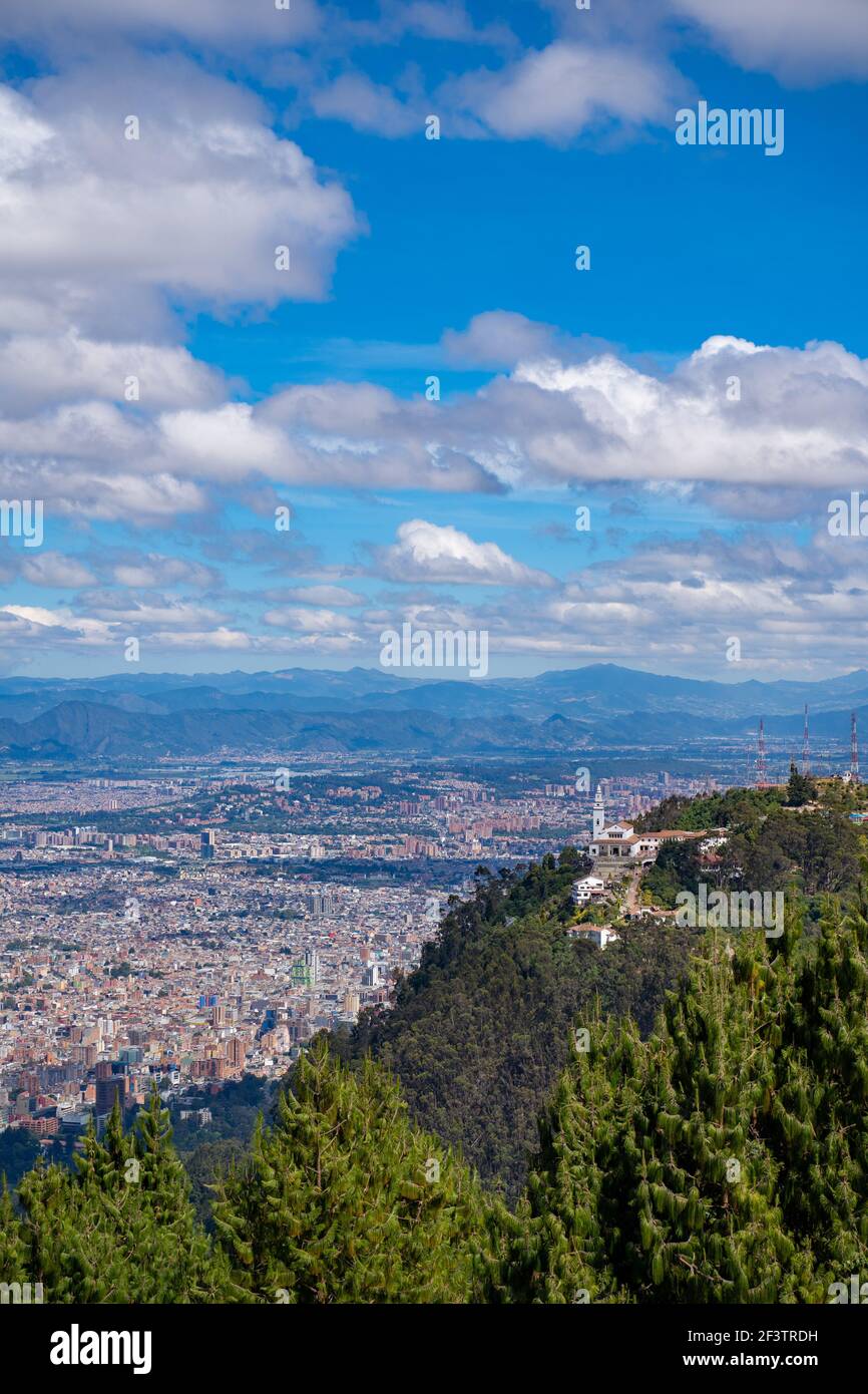 Bogota and Cerro de Monserrate from Cerro de Guadalupe, Colombia Stock ...