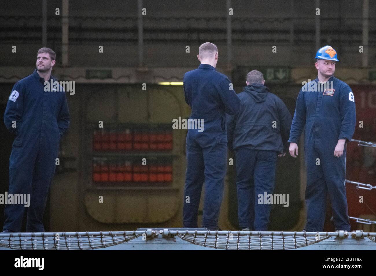 Finnart, Loch Long, Scotland, UK. 17 March 2021. Royal Navy crew ...