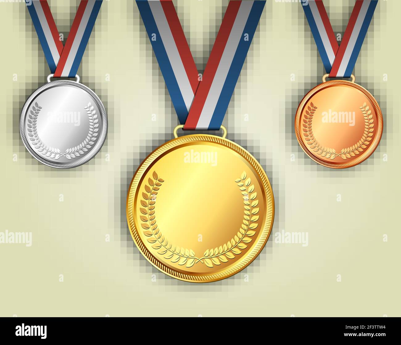 Gold silver and bronze medals on ribbons Stock Vector Image & Art - Alamy