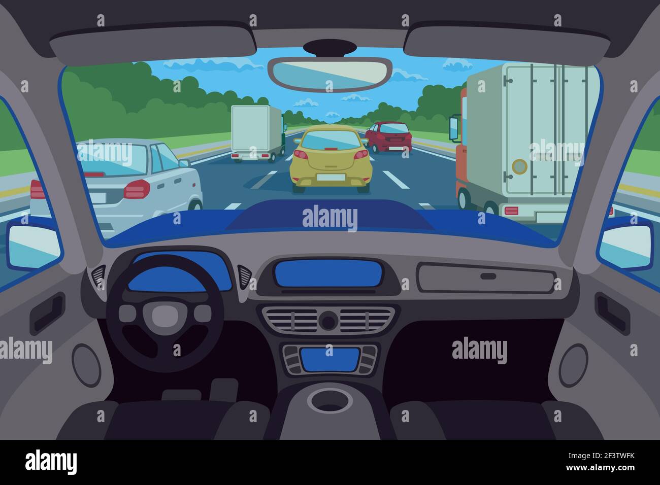 Lorry windscreen view Stock Vector Images - Alamy