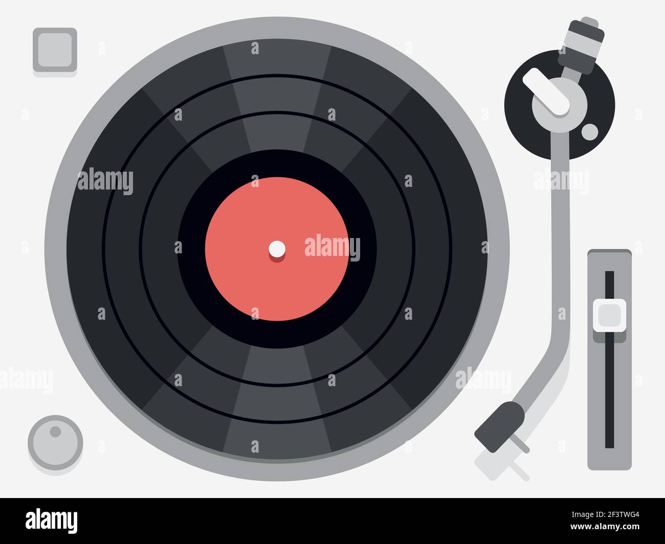 Vinyl turntable. Flat vector illustration. Audio vinyl turntable, vinyl ...