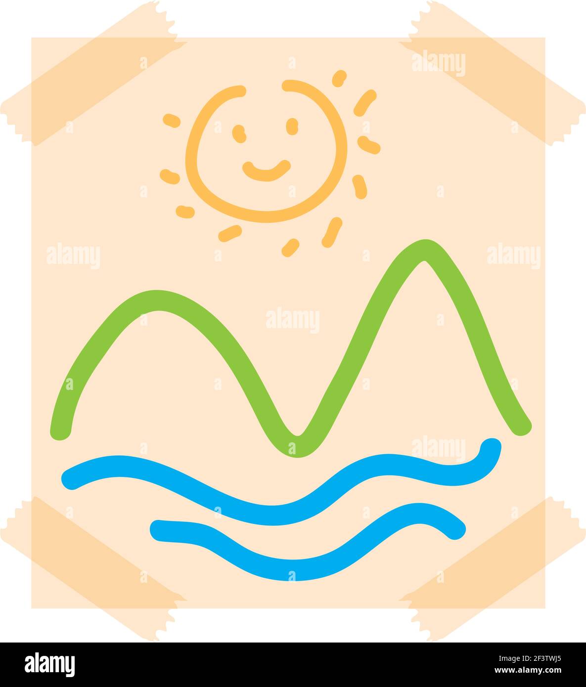 kid drawing paper with adhesive Stock Vector Image & Art - Alamy