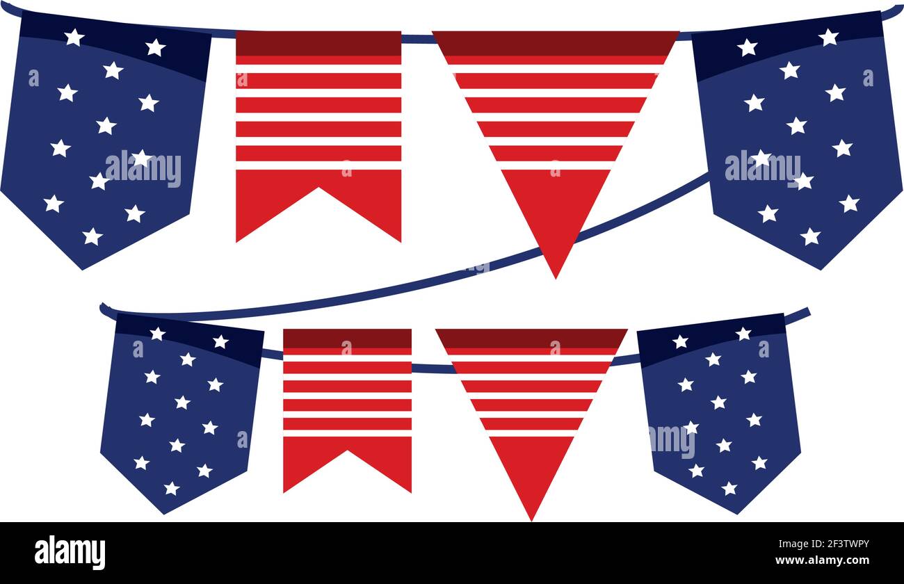 american flags bunting decoration isolated Stock Vector Image & Art - Alamy