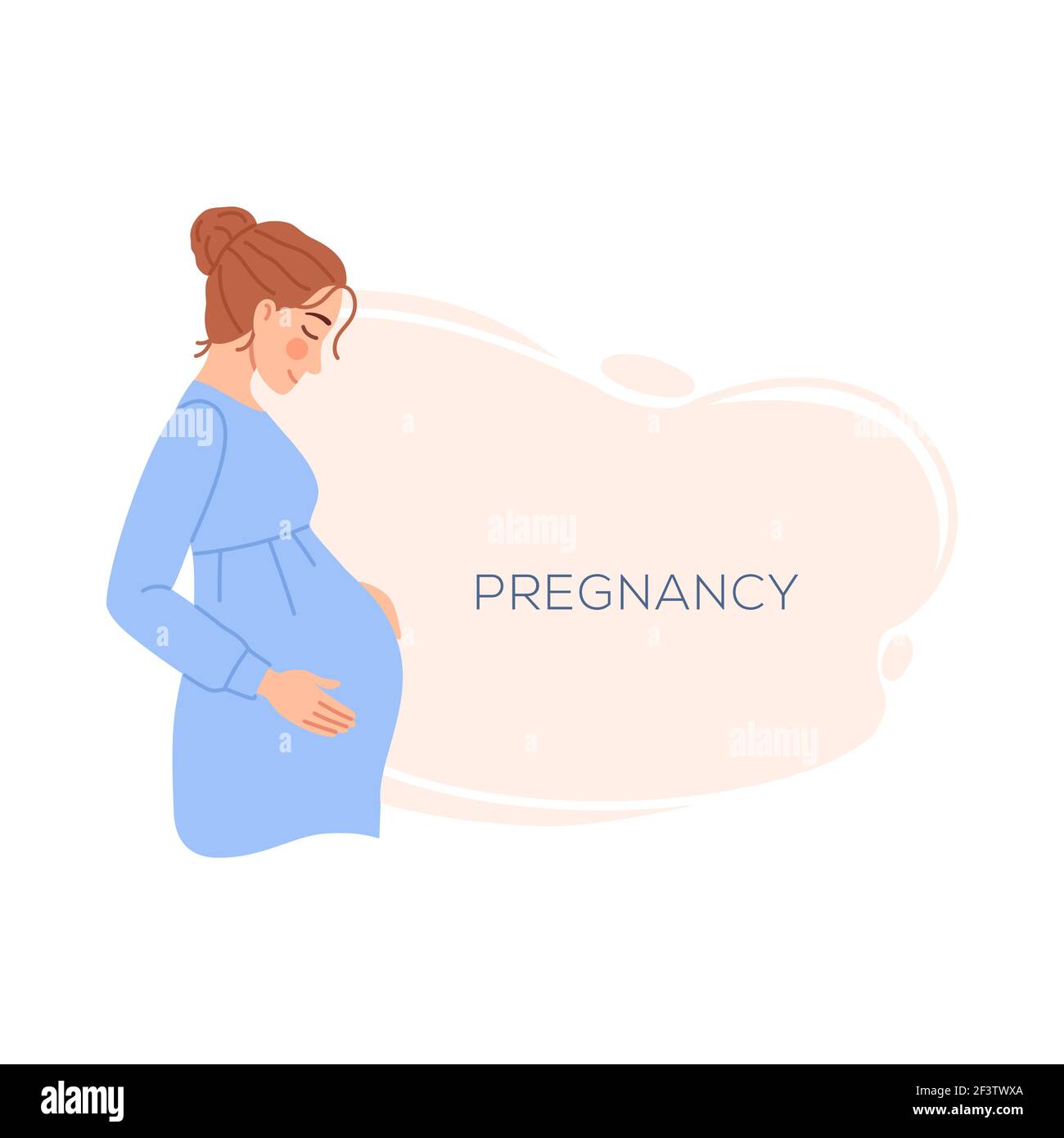 Pregnant woman banner isolated on white background Stock Vector Image ...