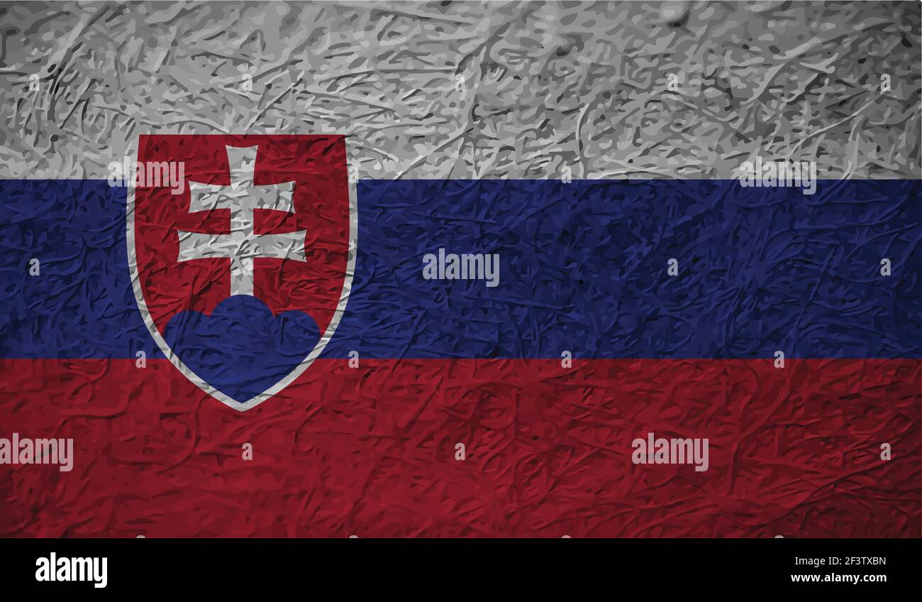 Slovakia flag with waving grunge texture. Vector background Stock ...
