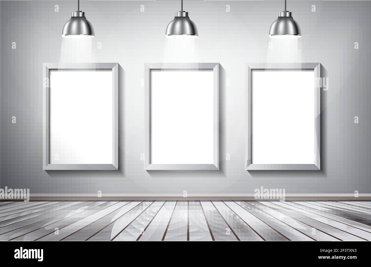 Empty room spotlights 3d Stock Vector Images - Alamy