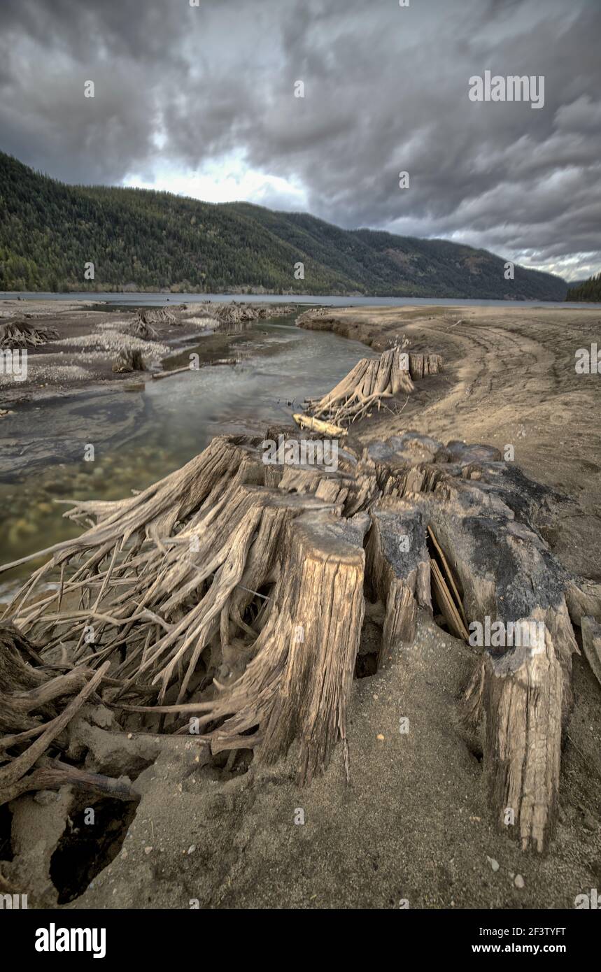 An HDR image of Harvey Creek winding into Sullivan Lake near Metaline ...