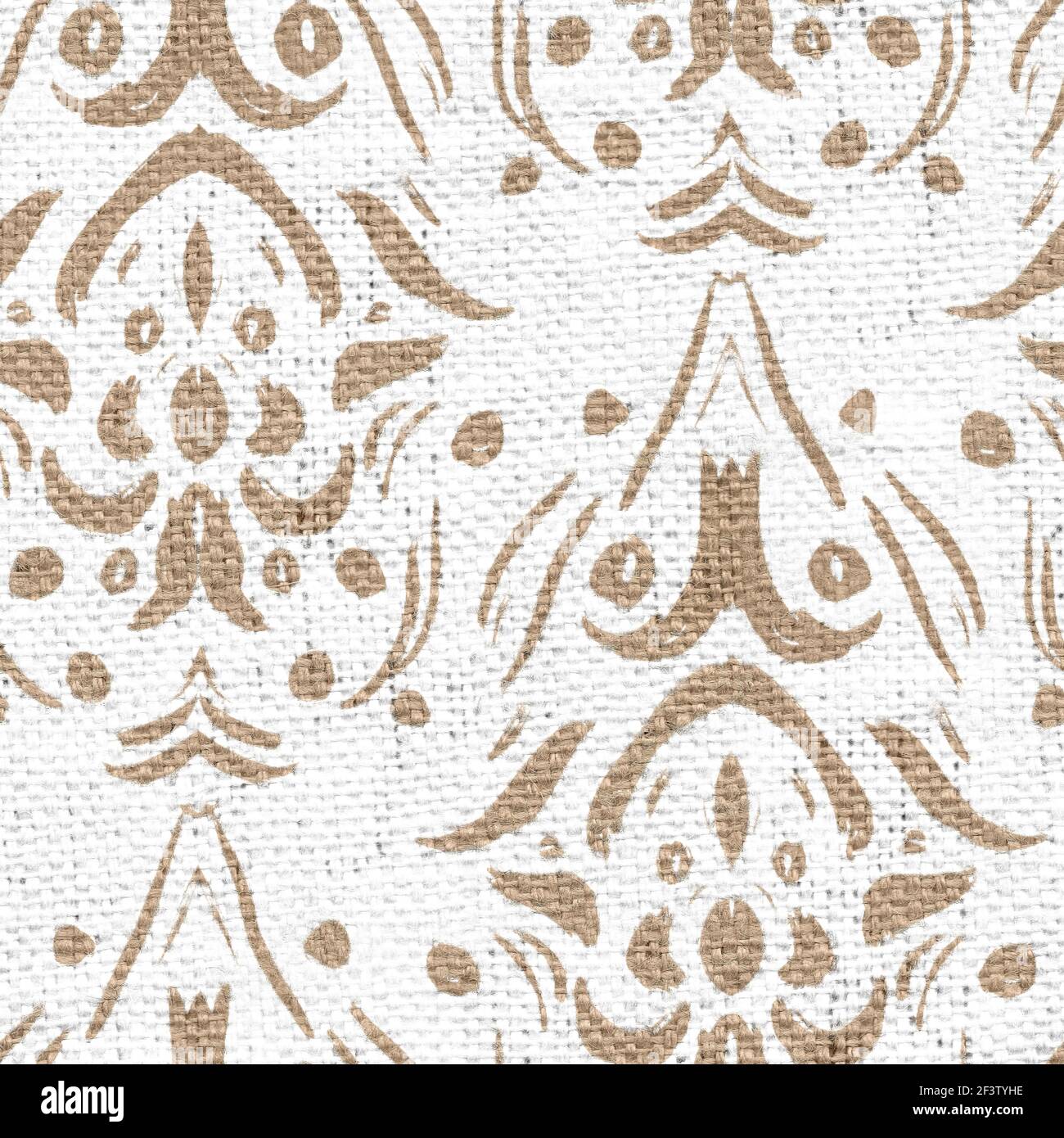 Seamless burlap with white paint pattern overlay Stock Photo - Alamy