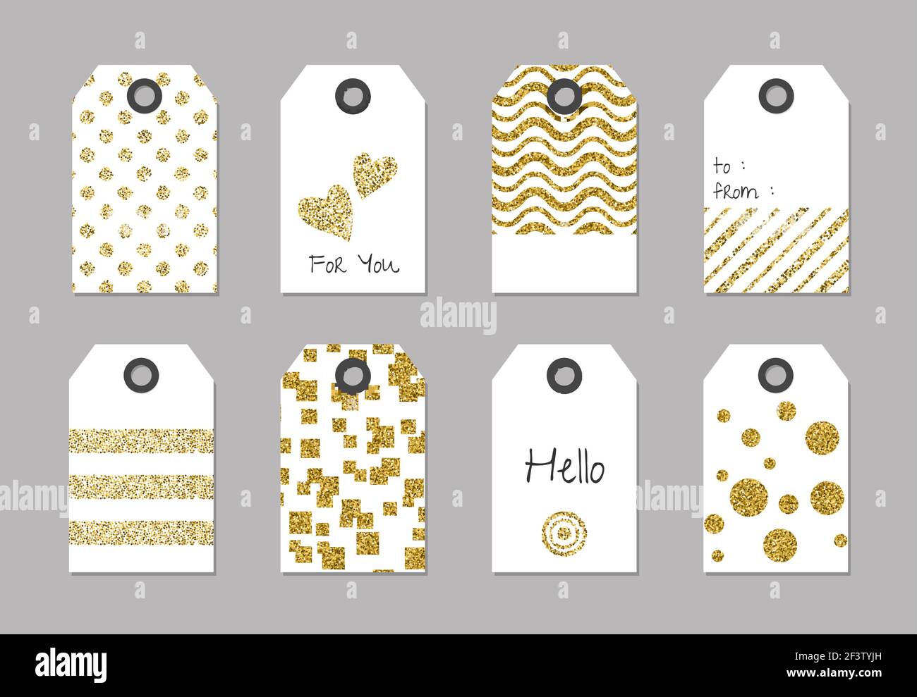 Tags with glitter texture. Gift or price glitter tags. Label price ...