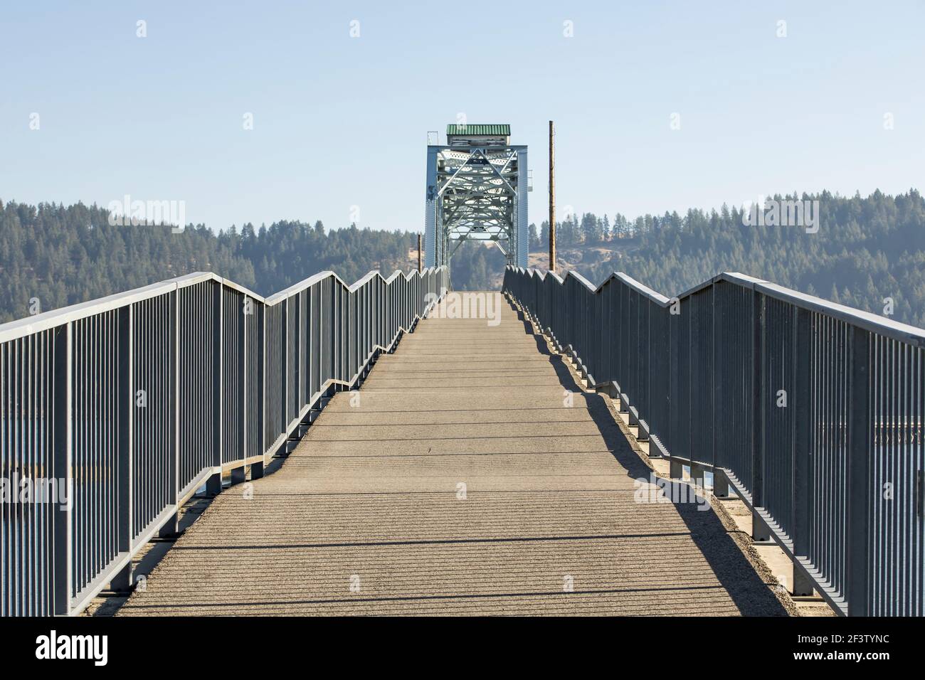 On the trail of the Coeur d'Alenes bridge bicycling path at Heyburn ...
