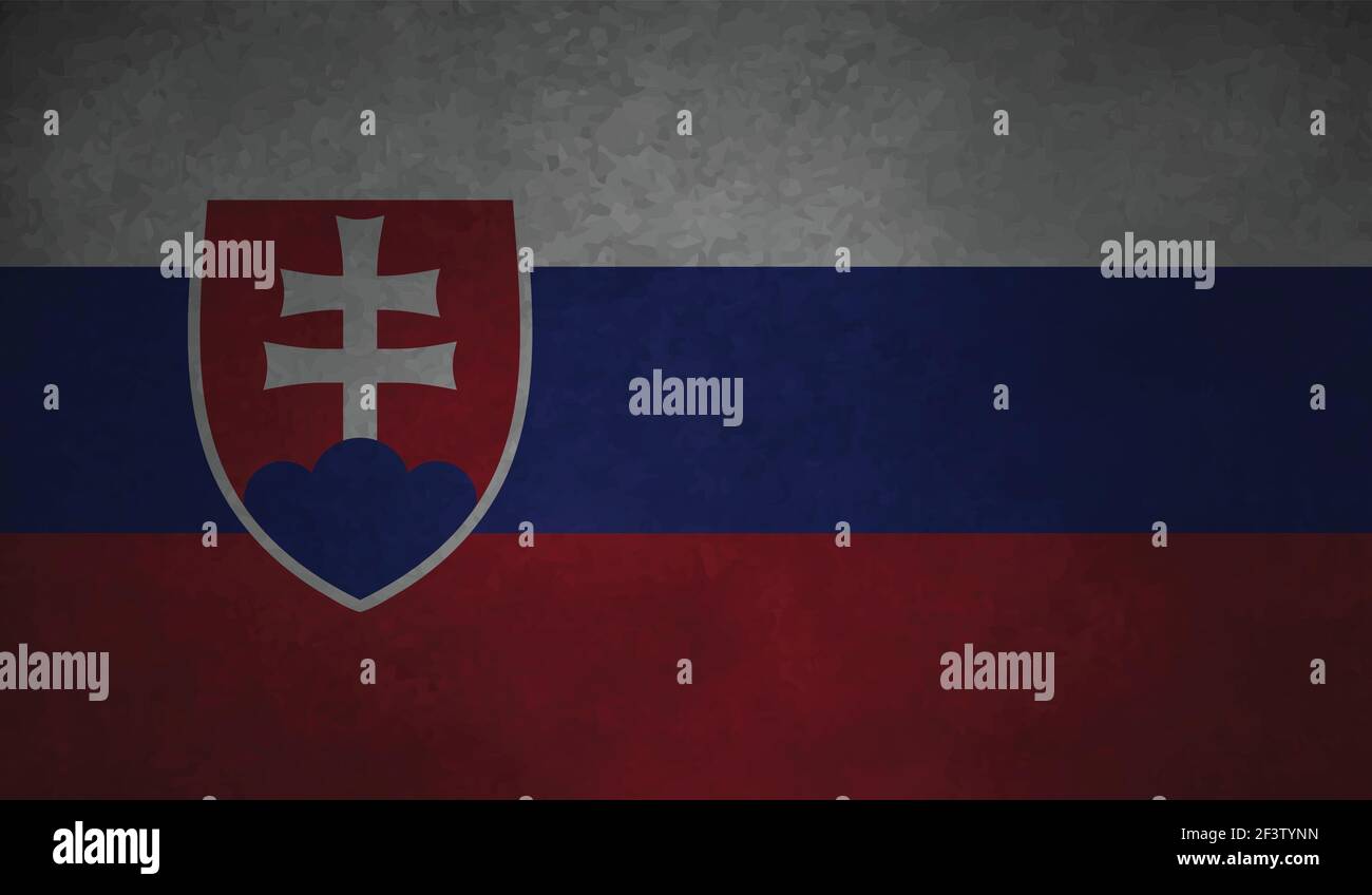Slovakia flag with waving grunge texture. Vector background Stock ...