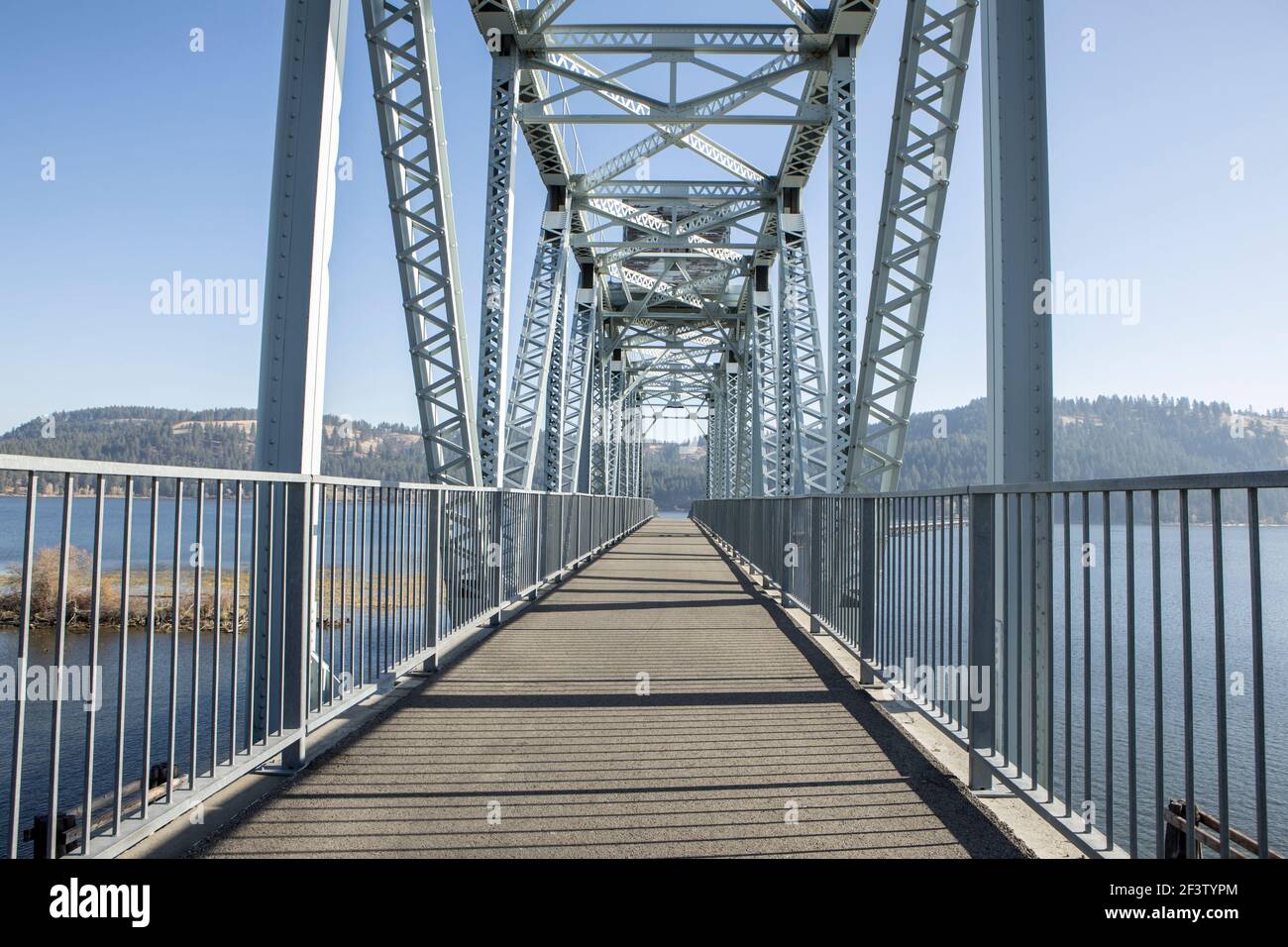 On the trail of the Coeur d'Alenes bridge bicycling path at Heyburn ...