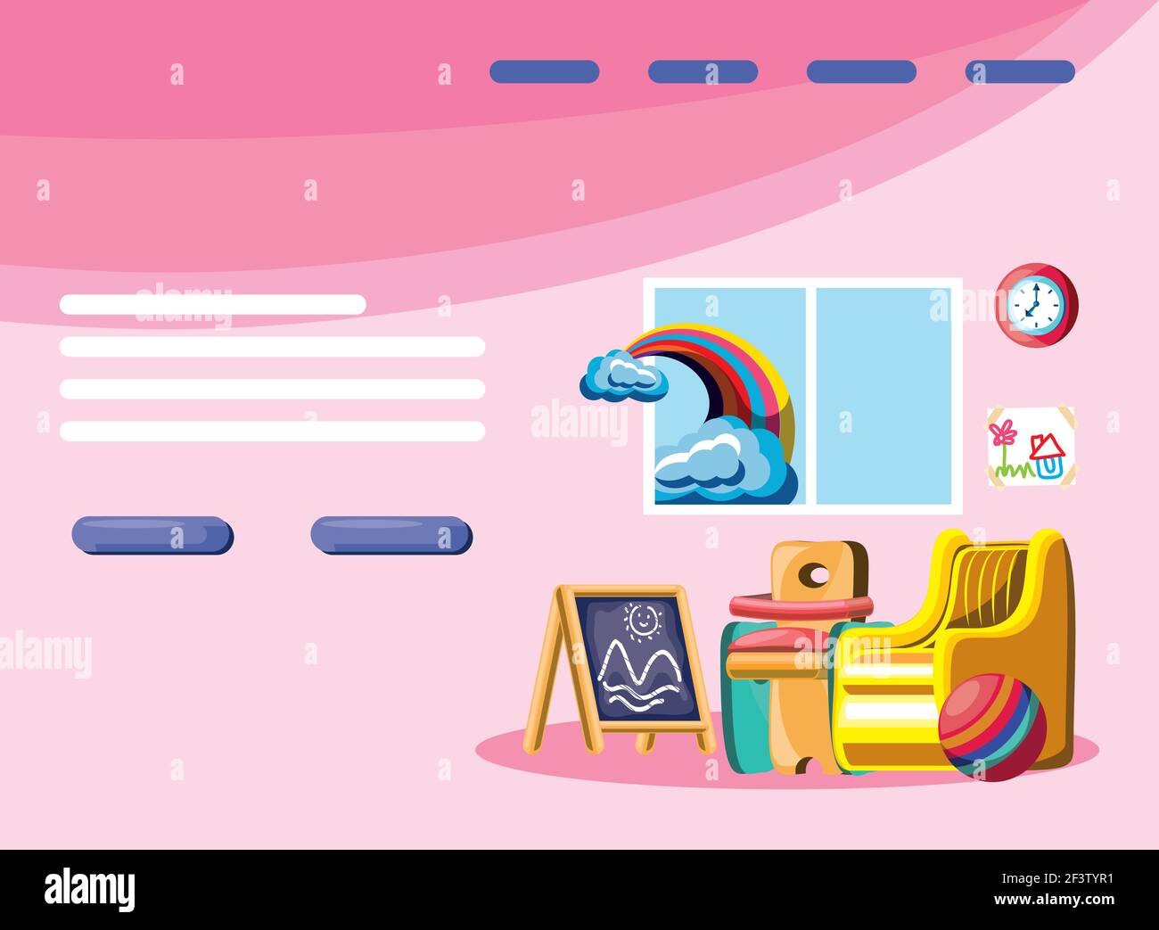 nursery toys chalkboard chair card Stock Vector Image & Art - Alamy