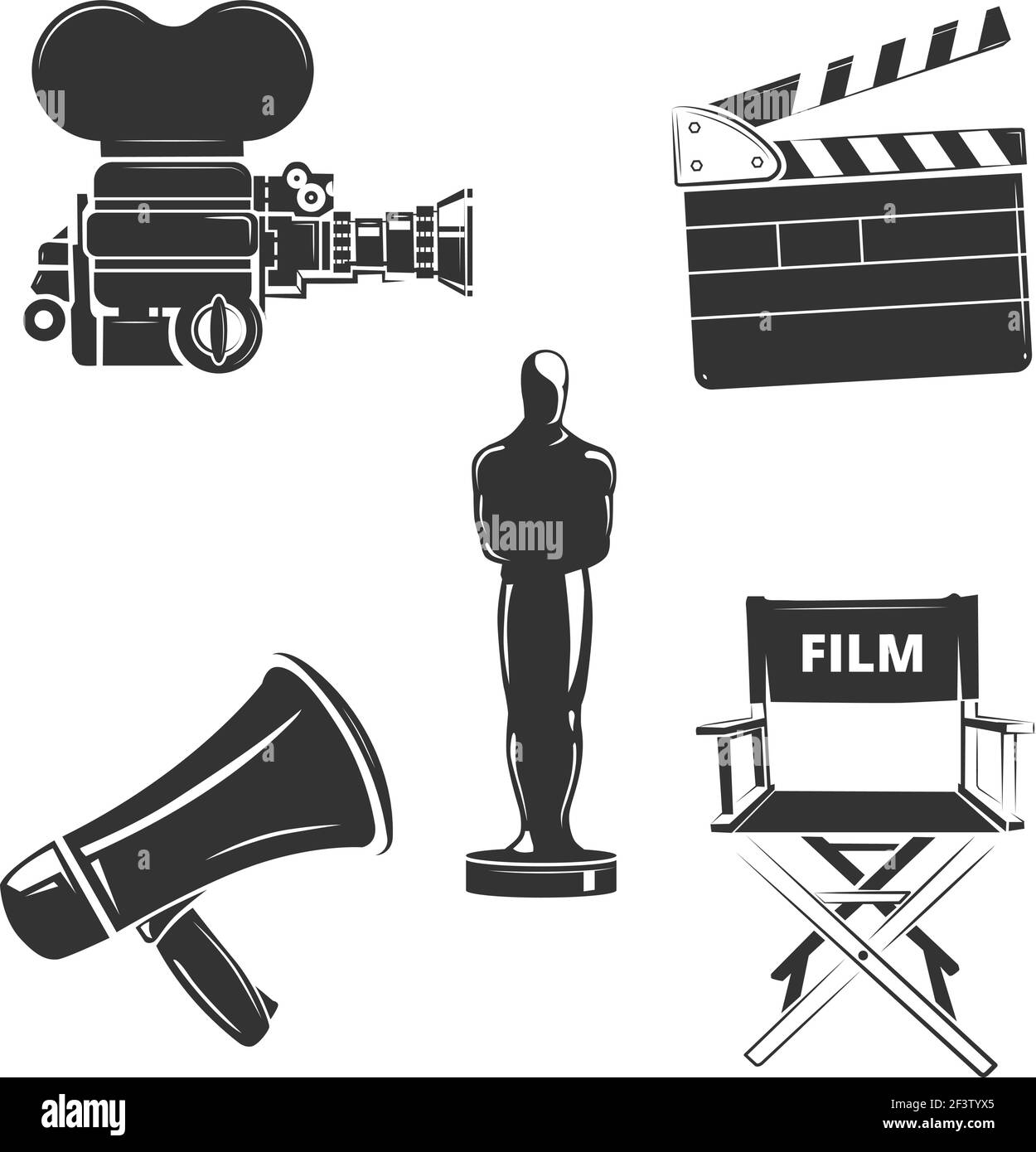 Vector elements for retro cinema, movie labels and logos Stock Vector ...