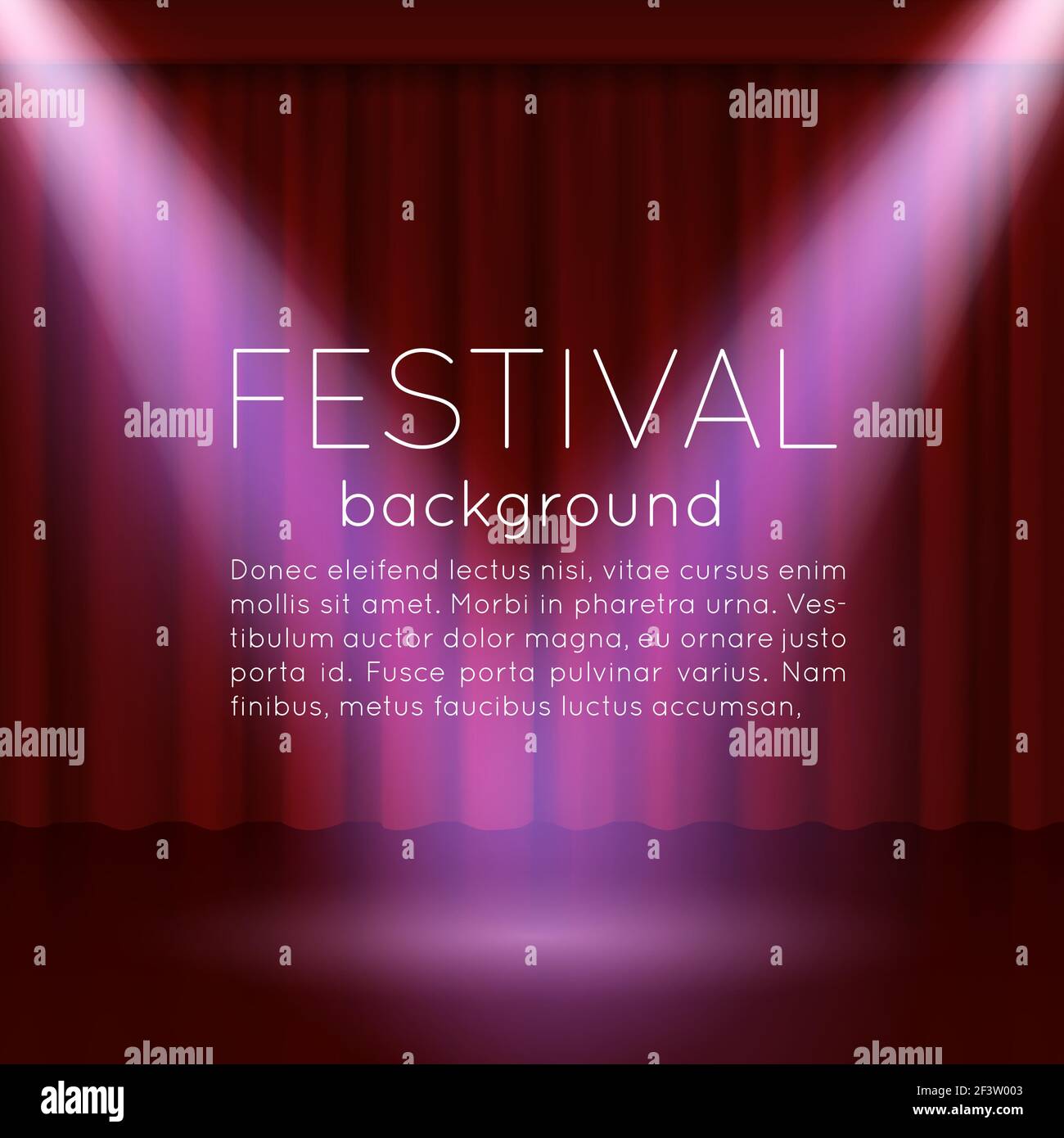 Empty vector scene with spotlights. Spotlight show, spotlight concert ...