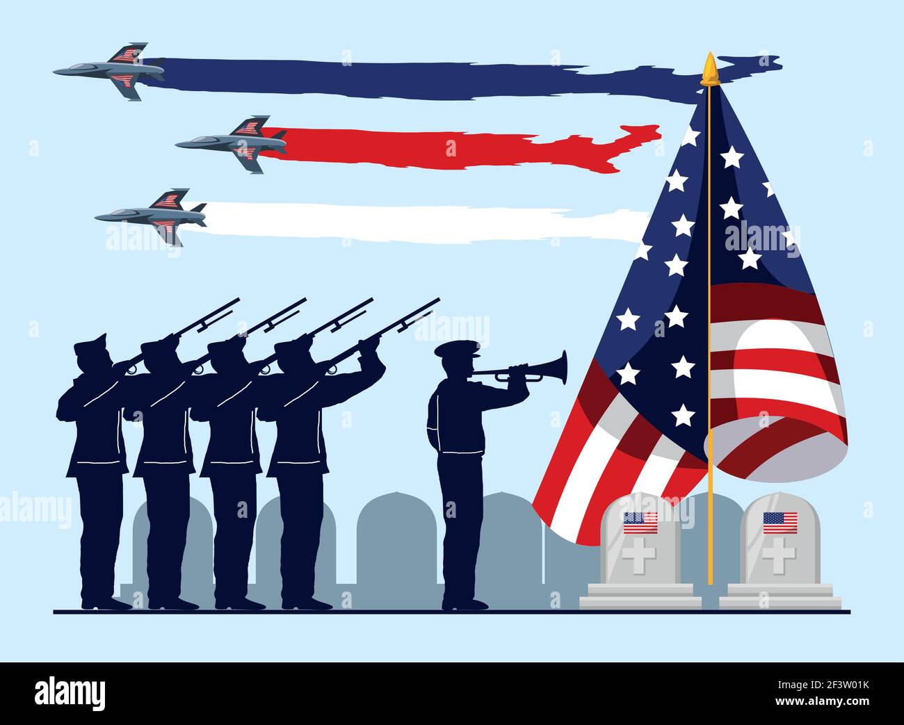 memorial day soldier salute flag plane Stock Vector Image & Art - Alamy