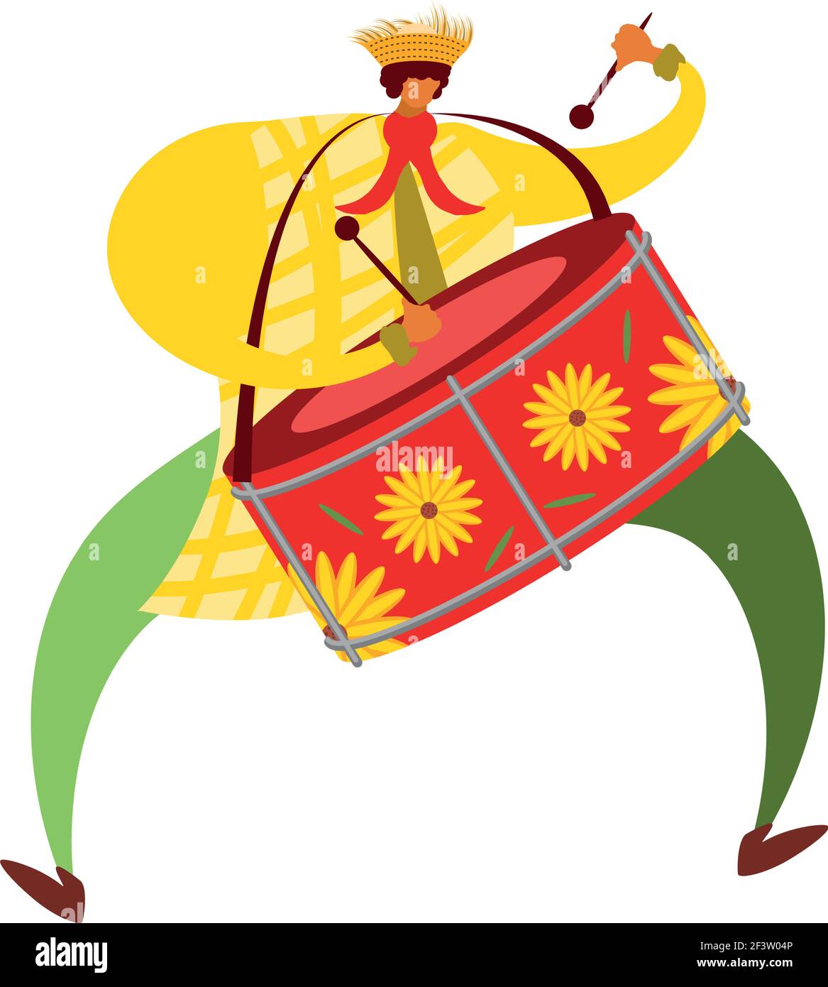 Musician male cartoon drum Stock Vector Images - Alamy