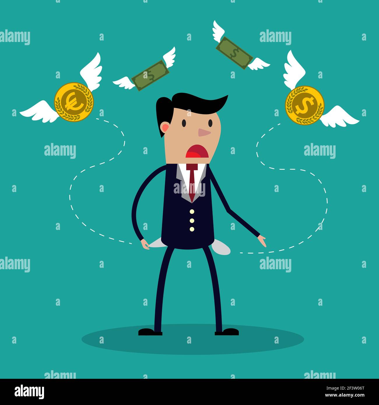 Businessman has no money Stock Vector Image & Art - Alamy
