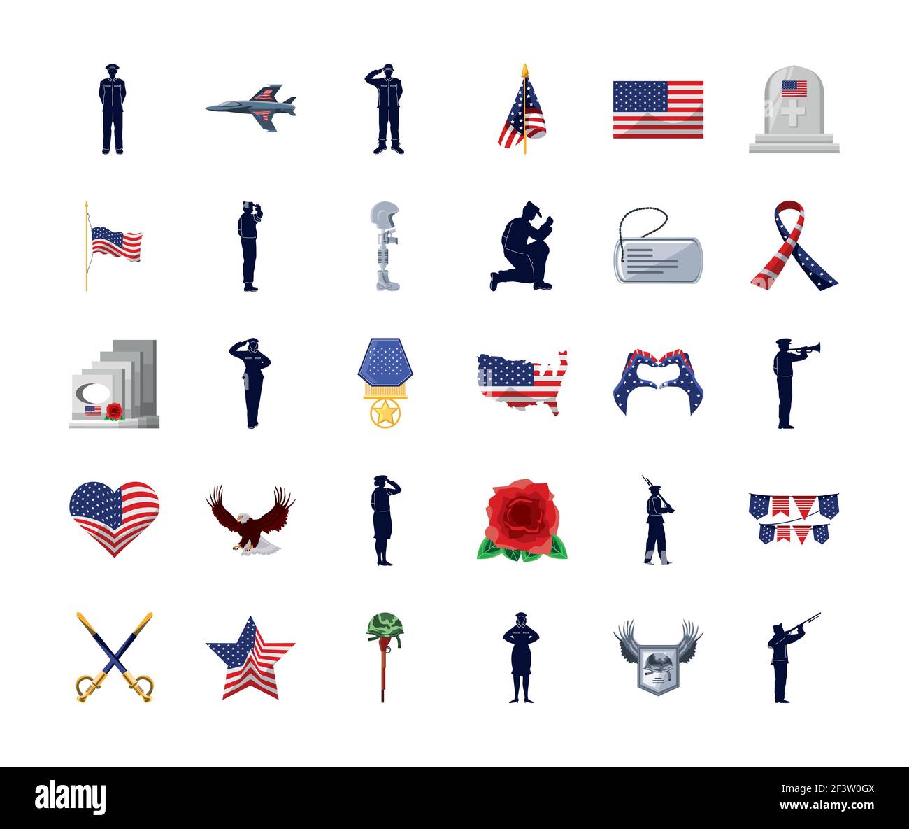 memorial day military soldier flags Stock Vector Image & Art - Alamy