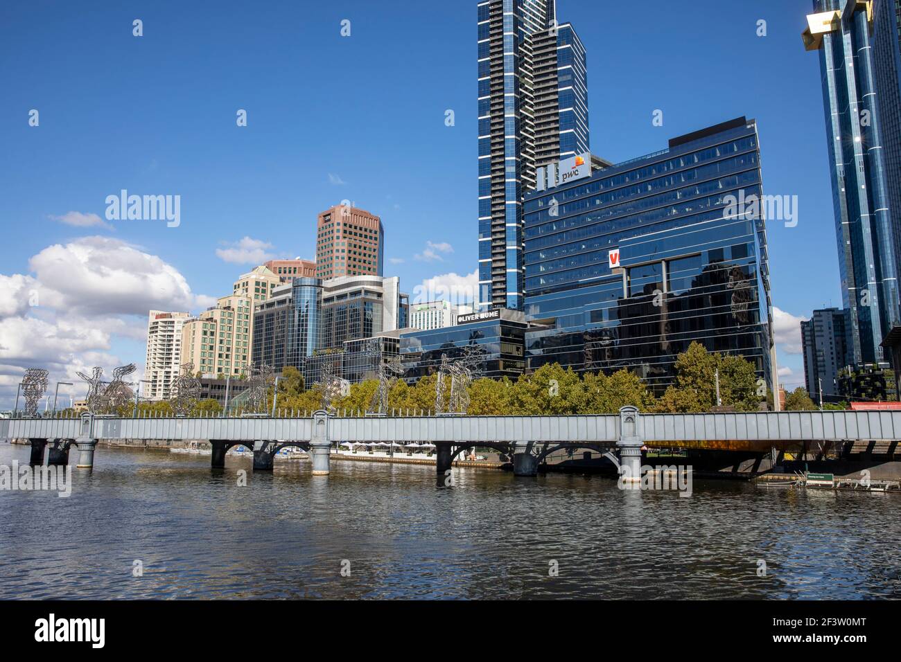 Melbourne city centre and southbank skyline,eureka high rise skyscraper ...