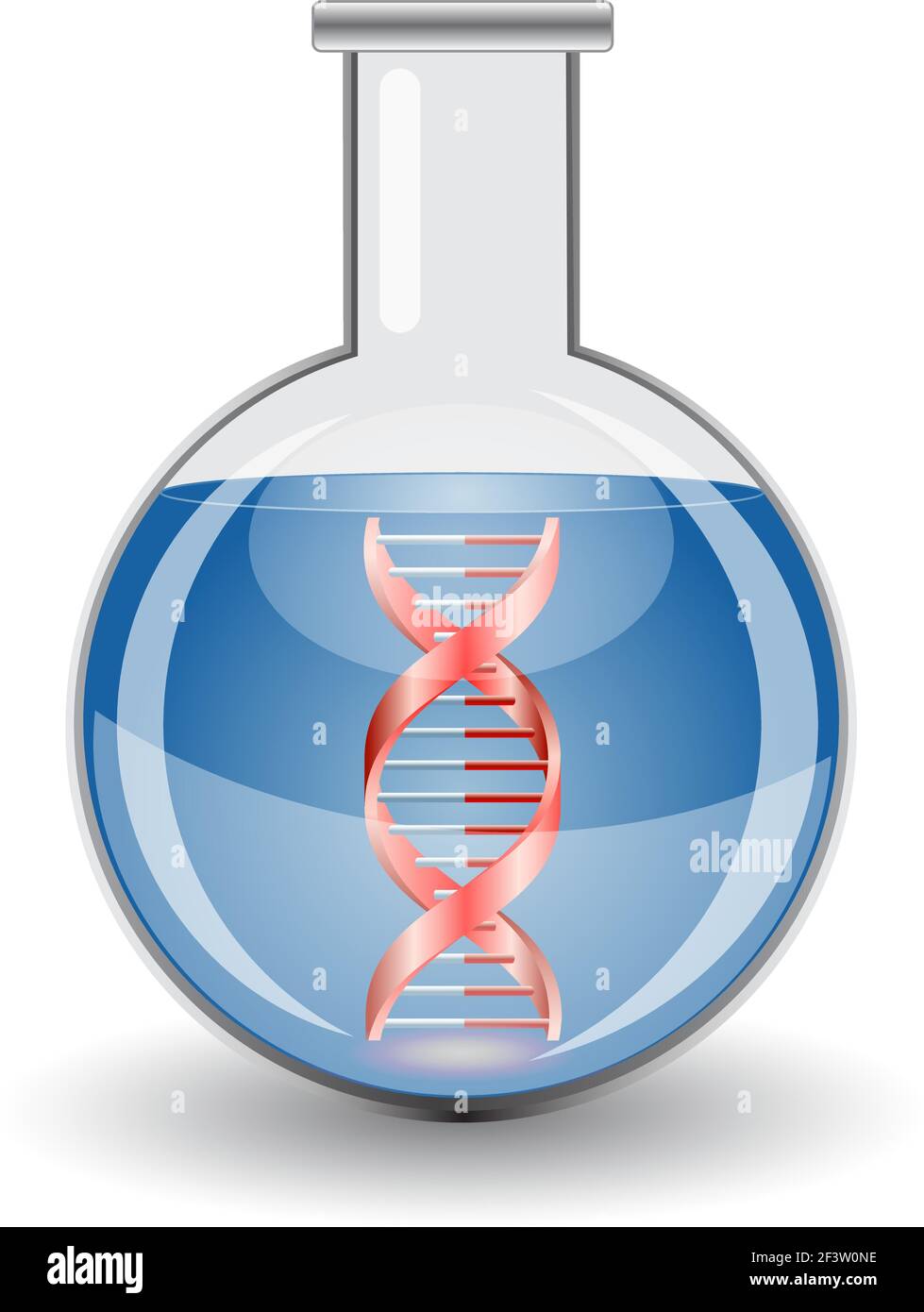Flask with blue liquid and DNA sign Stock Vector Image & Art - Alamy