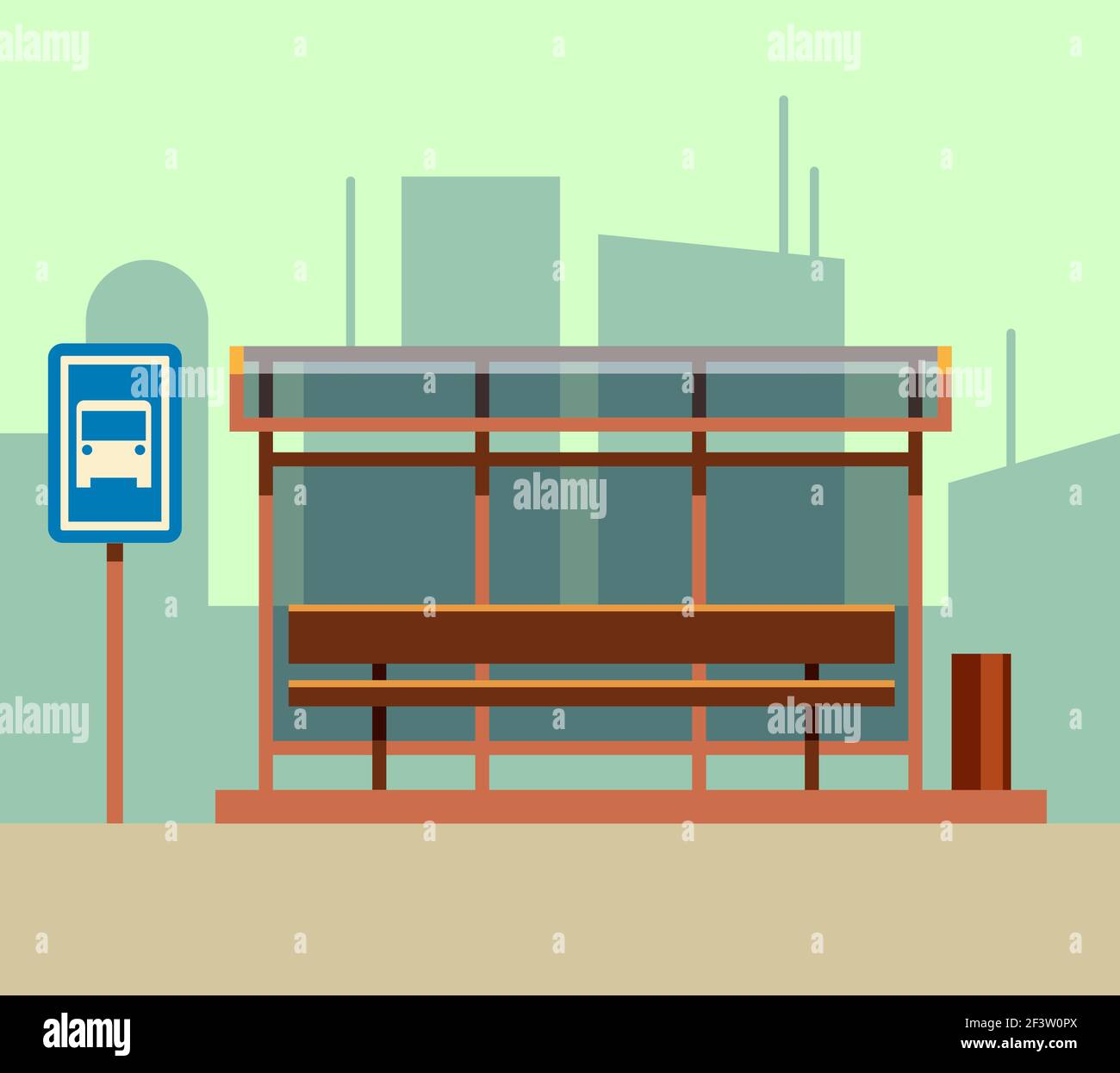 Bus stop sign pole post Stock Vector Images - Alamy