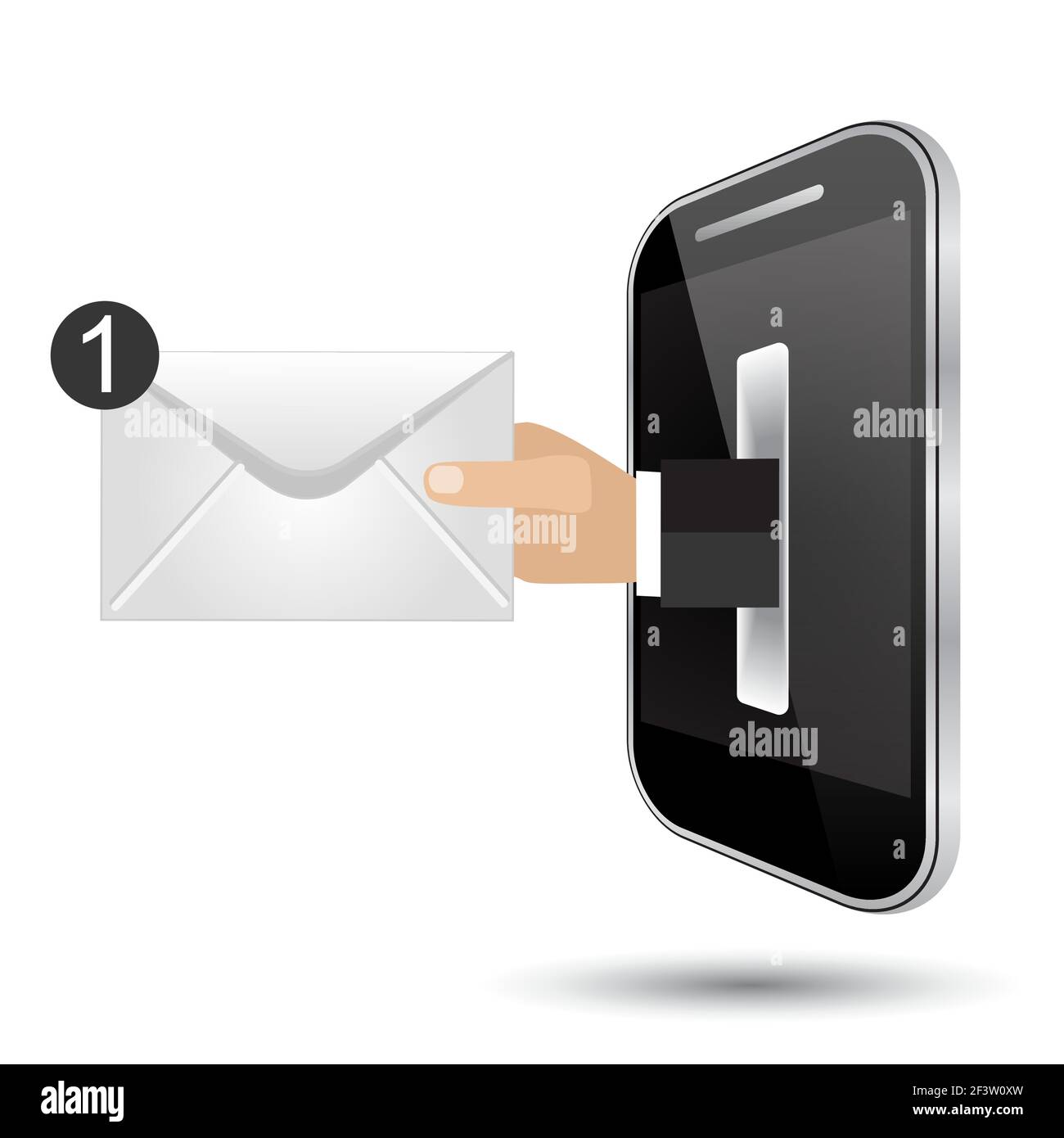 Mobile receiving email Stock Vector Images - Alamy