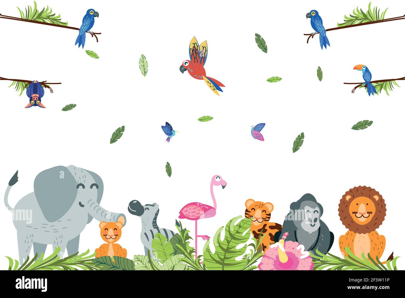 cartoon animals wild birds mammals Stock Vector Image & Art - Alamy