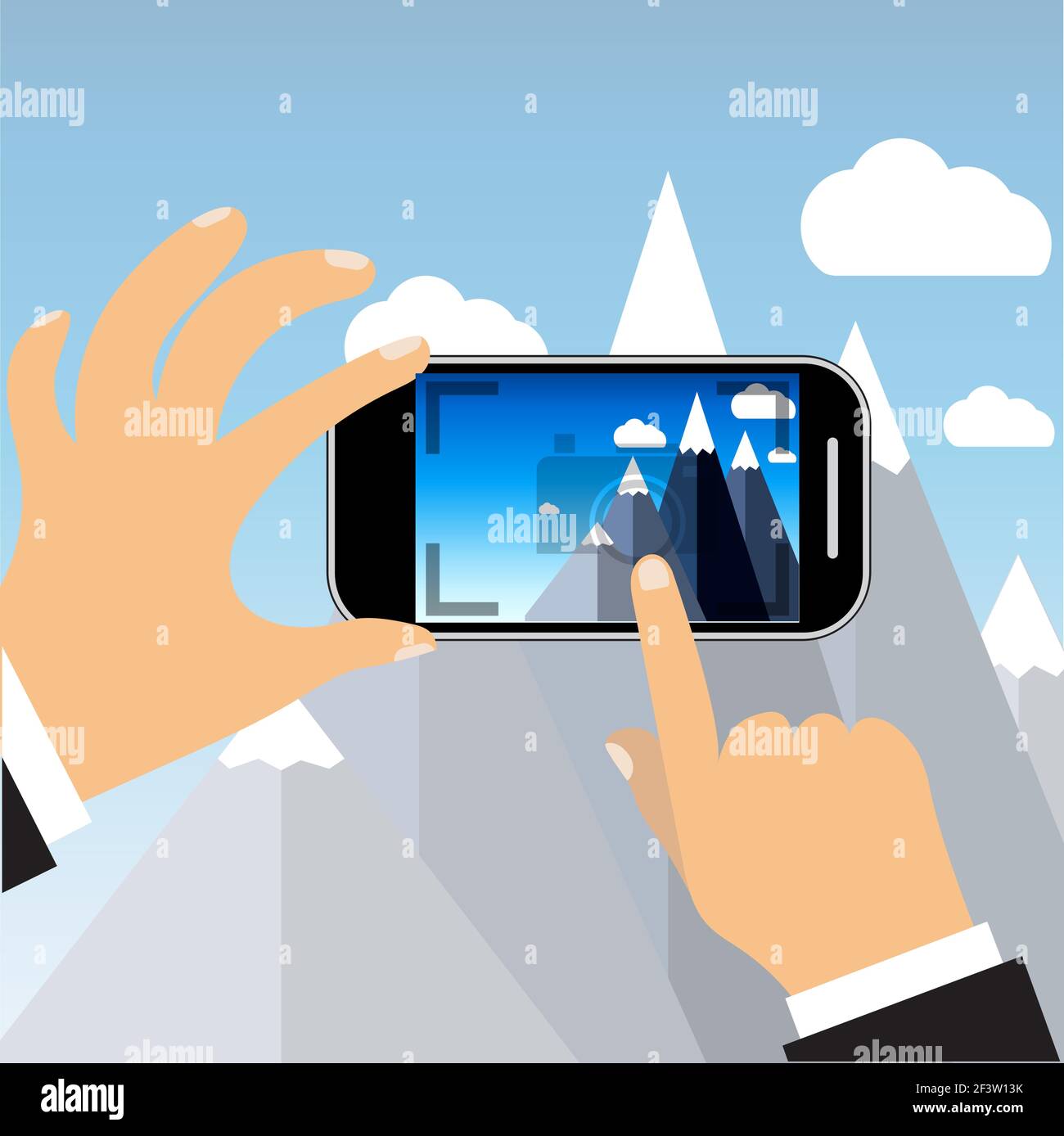 Vector mobile phone with touchscreen Stock Vector Image & Art - Alamy