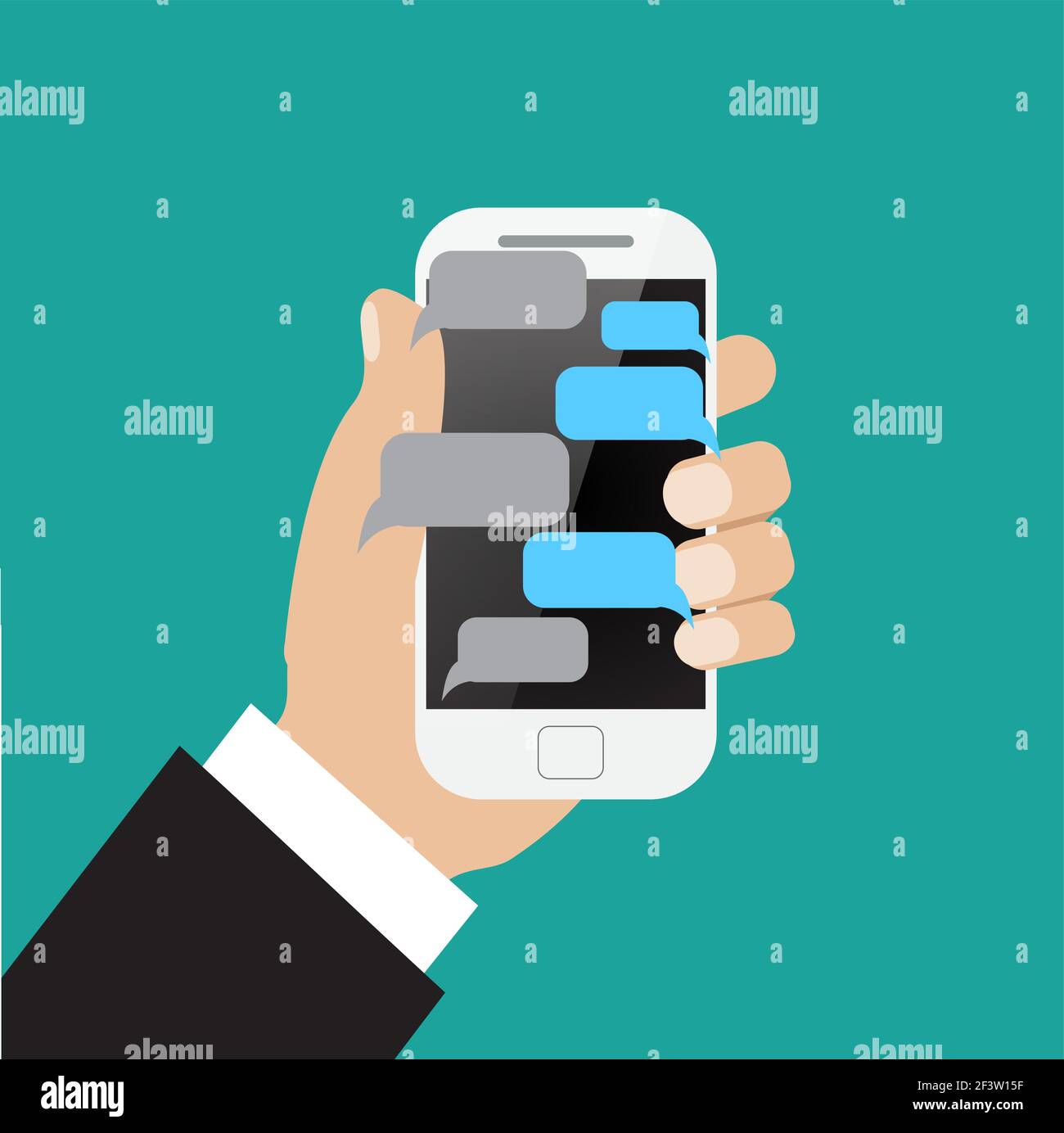 Text talk on phone Stock Vector Images - Alamy