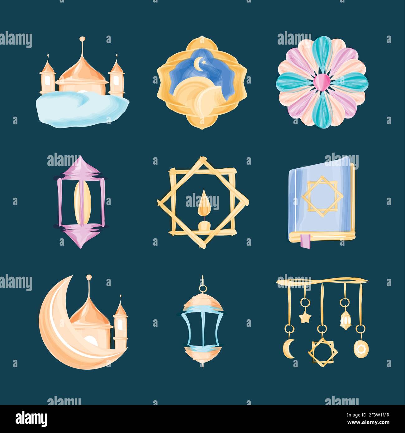 islamic temple lantern candle quran Stock Vector Image & Art - Alamy