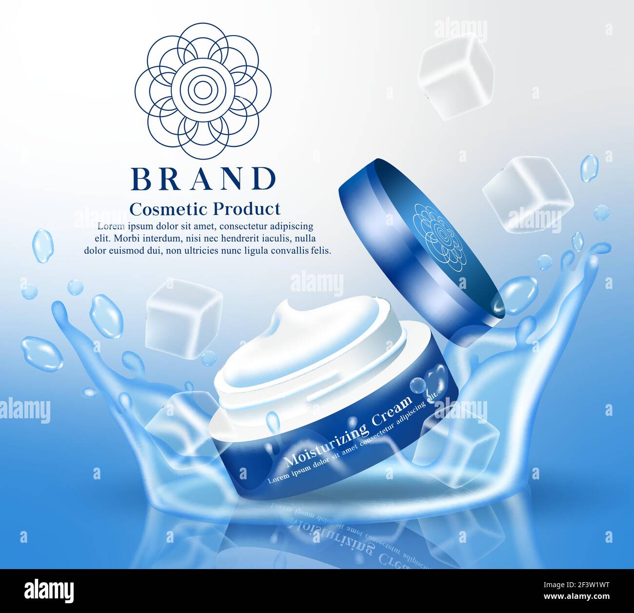 Moisturizing cream cosmetics product vector banner template ...