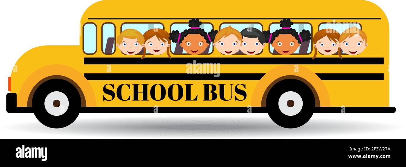 Kids school bus window Stock Vector Images - Alamy