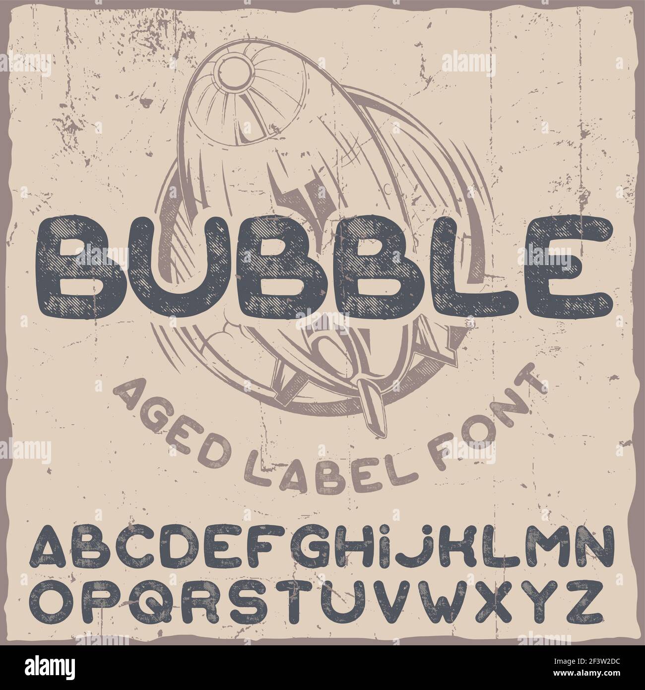 Funny label typeface named bubble vector design illustration Stock ...
