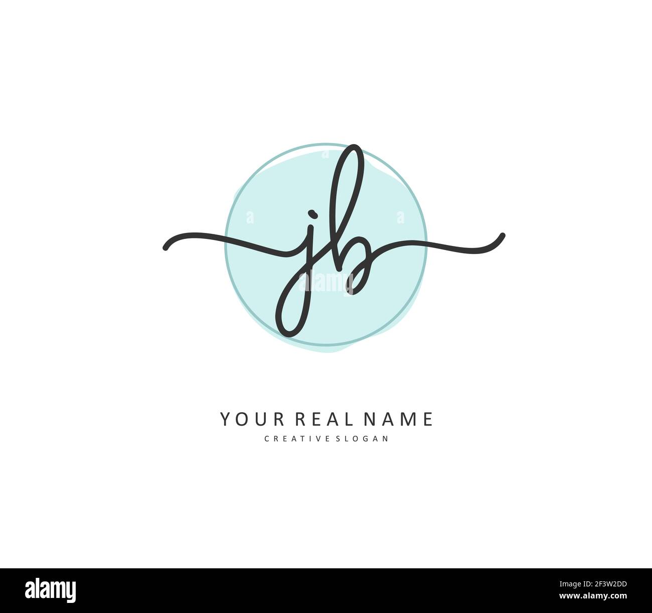 J B JB Initial letter handwriting and signature logo. A concept ...