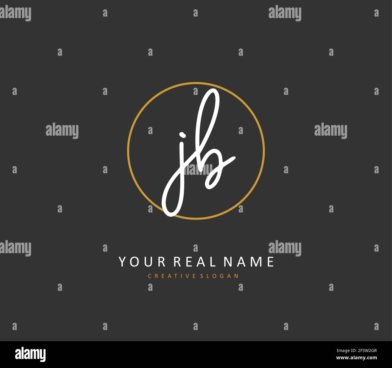 J B JB Initial letter handwriting and signature logo. A concept ...