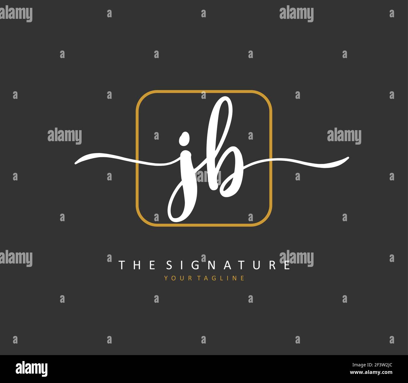 J B JB Initial letter handwriting and signature logo. A concept ...