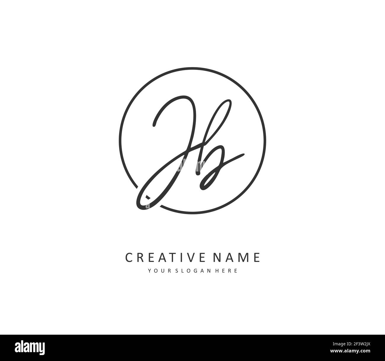 J B JB Initial letter handwriting and signature logo. A concept ...