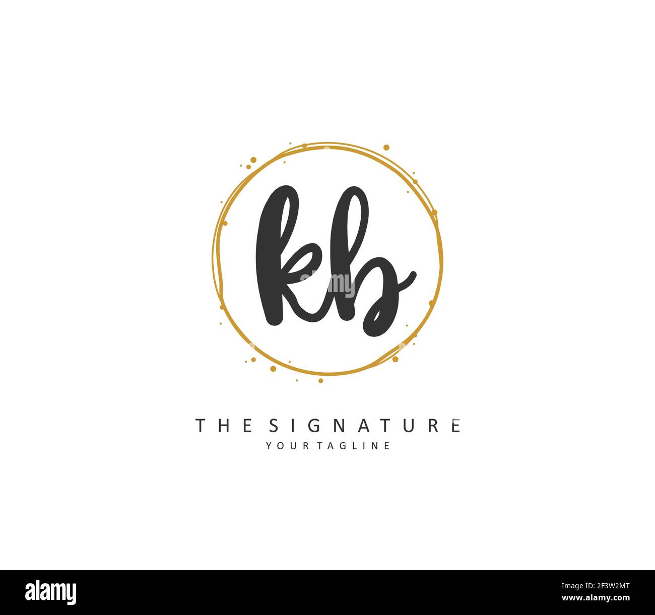 K B KB Initial letter handwriting and signature logo. A concept ...