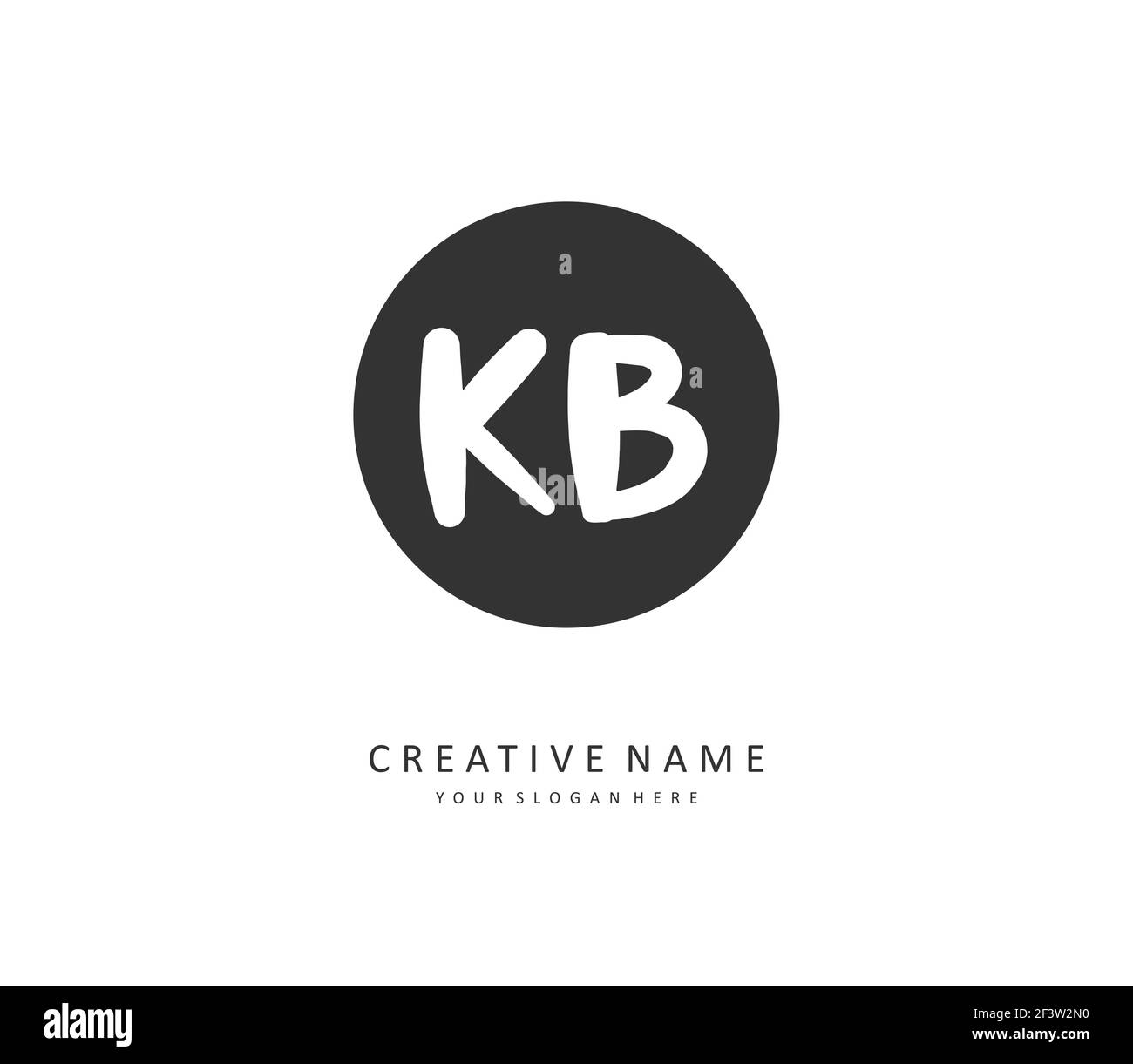 K B KB Initial letter handwriting and signature logo. A concept ...
