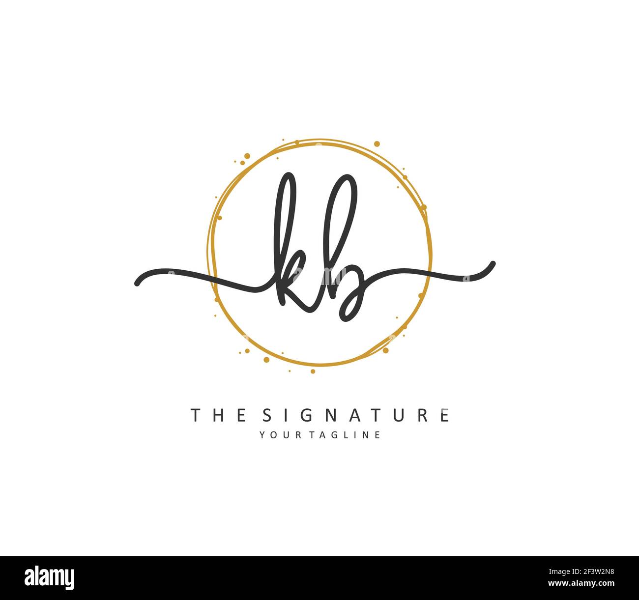 K B KB Initial letter handwriting and signature logo. A concept ...